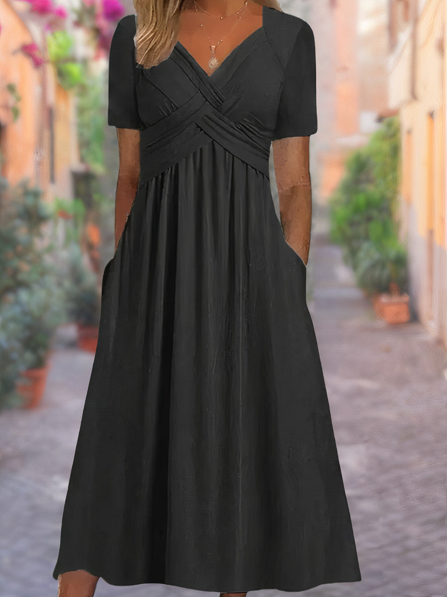 Aria - Comfortable V-Neck Dress – Ella & Sophia New York
